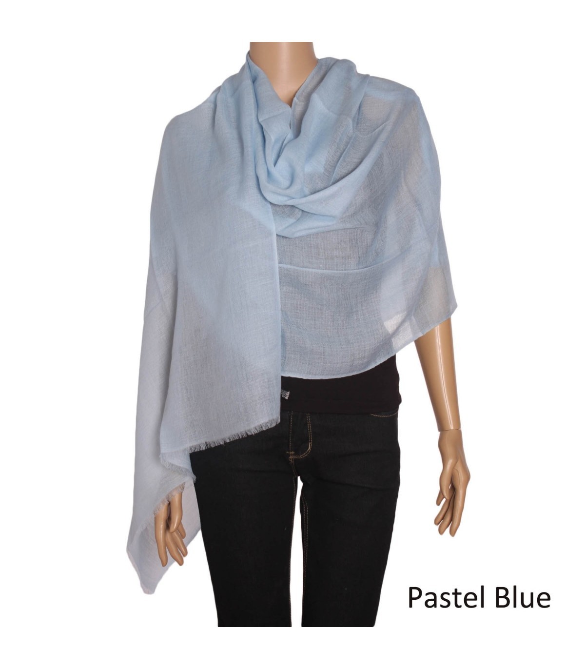 Fine Pastel Blue Cashmere Shawl - Cashmere Realm